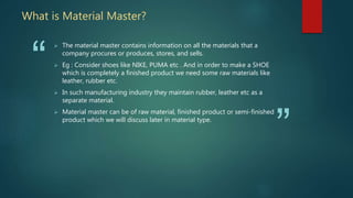 SAP MM Material Master with Configurations | PPTX