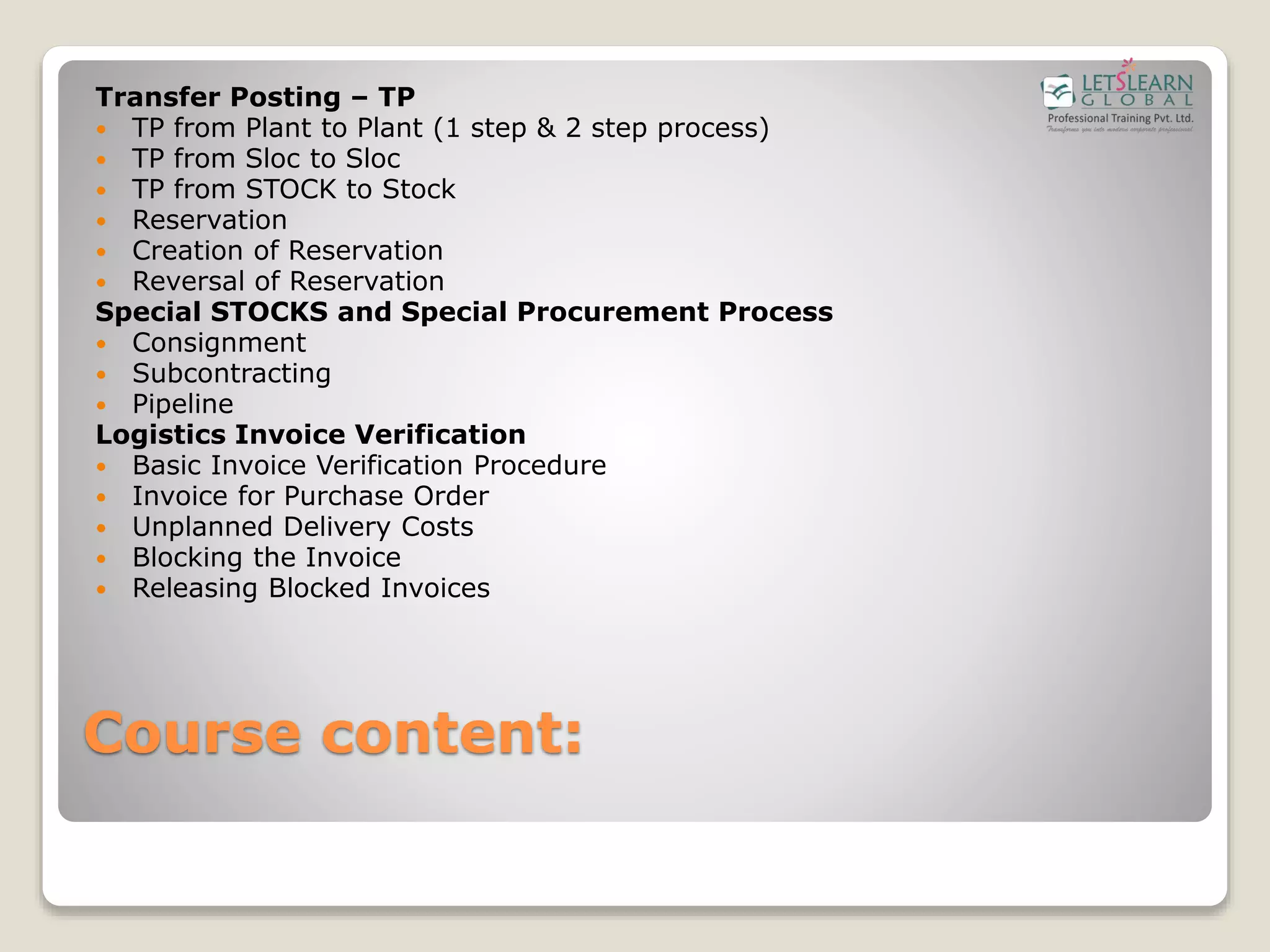 Sap mm online training letslearnglobal | PPTX