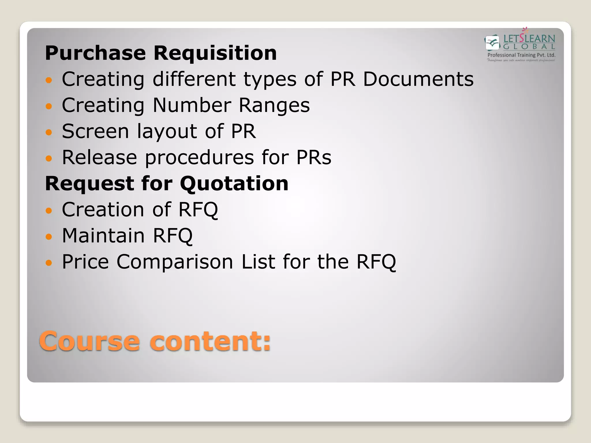 Sap mm online training letslearnglobal | PPTX | Desktop Publishing | Computer Software and ...