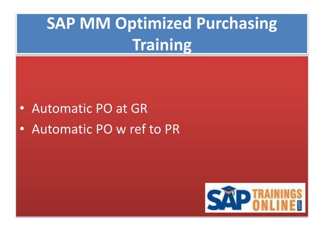 SAP MM Online Training Course | PPT