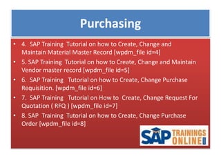 SAP MM Online Training Course | PPT