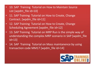 SAP MM Online Training Course | PPT