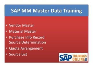 SAP MM Online Training Course | PPT