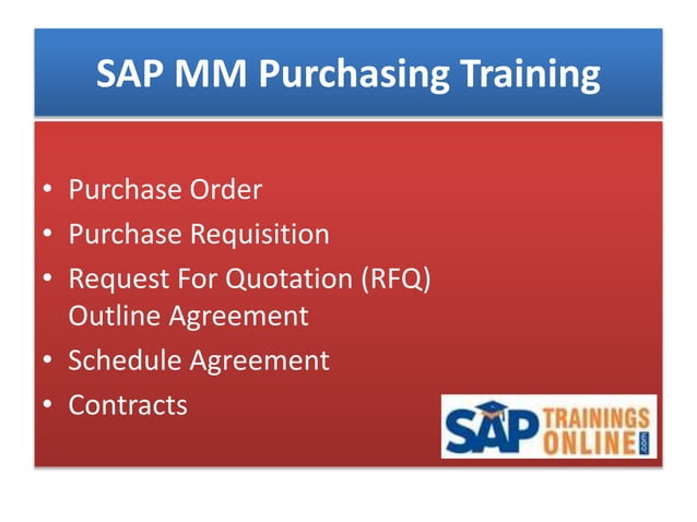 SAP MM Online Training Course | PPT