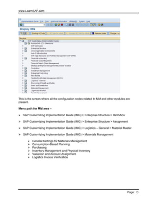 Sap mm sample | PDF | Operating Systems | Computer Software and ...