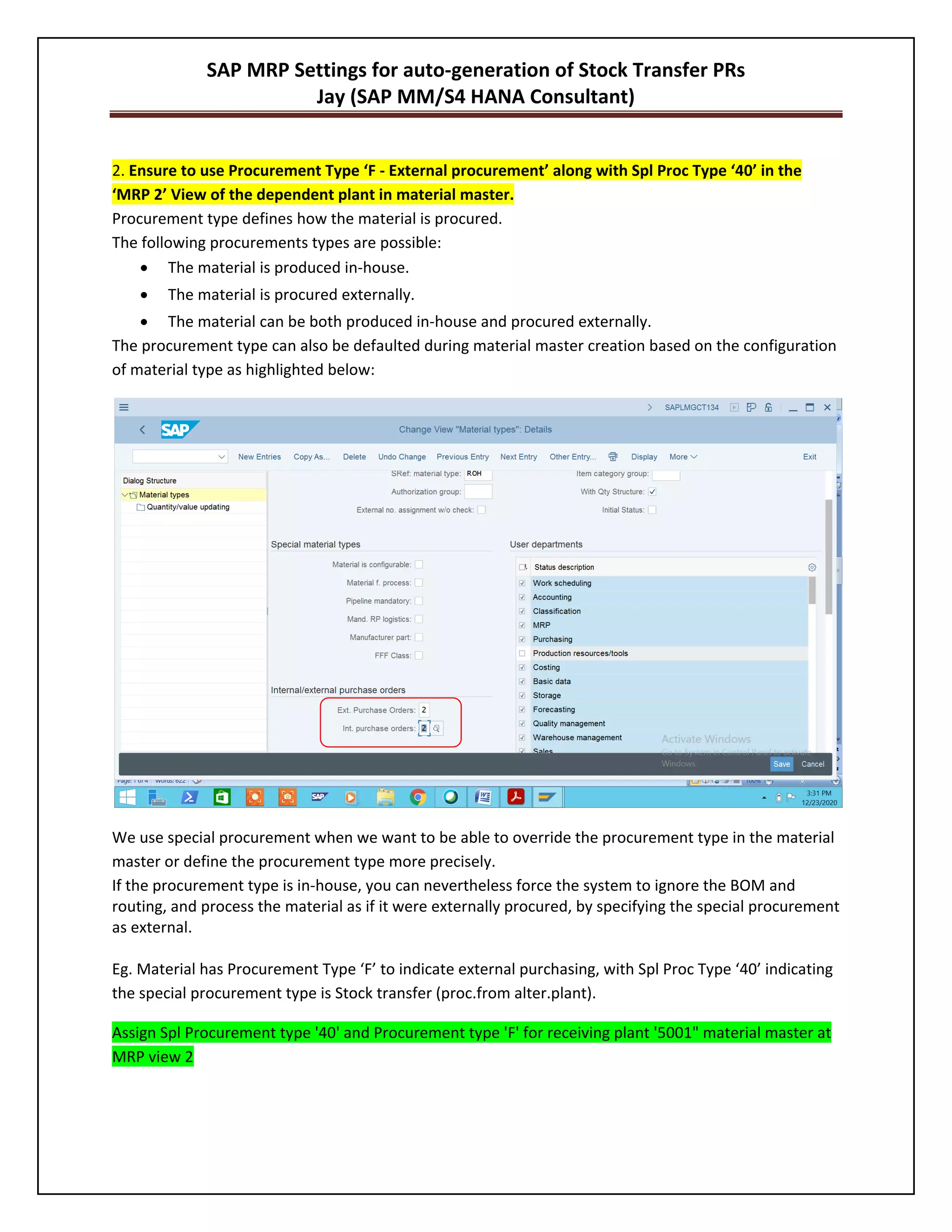 Sapmm Sap Mrp Settings To Automate The Generation Of Stock Transfer Purchase Requisitions