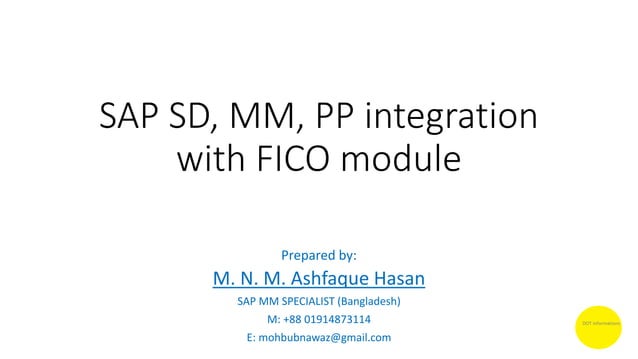 Sap mm sd pp fico relations. | PDF