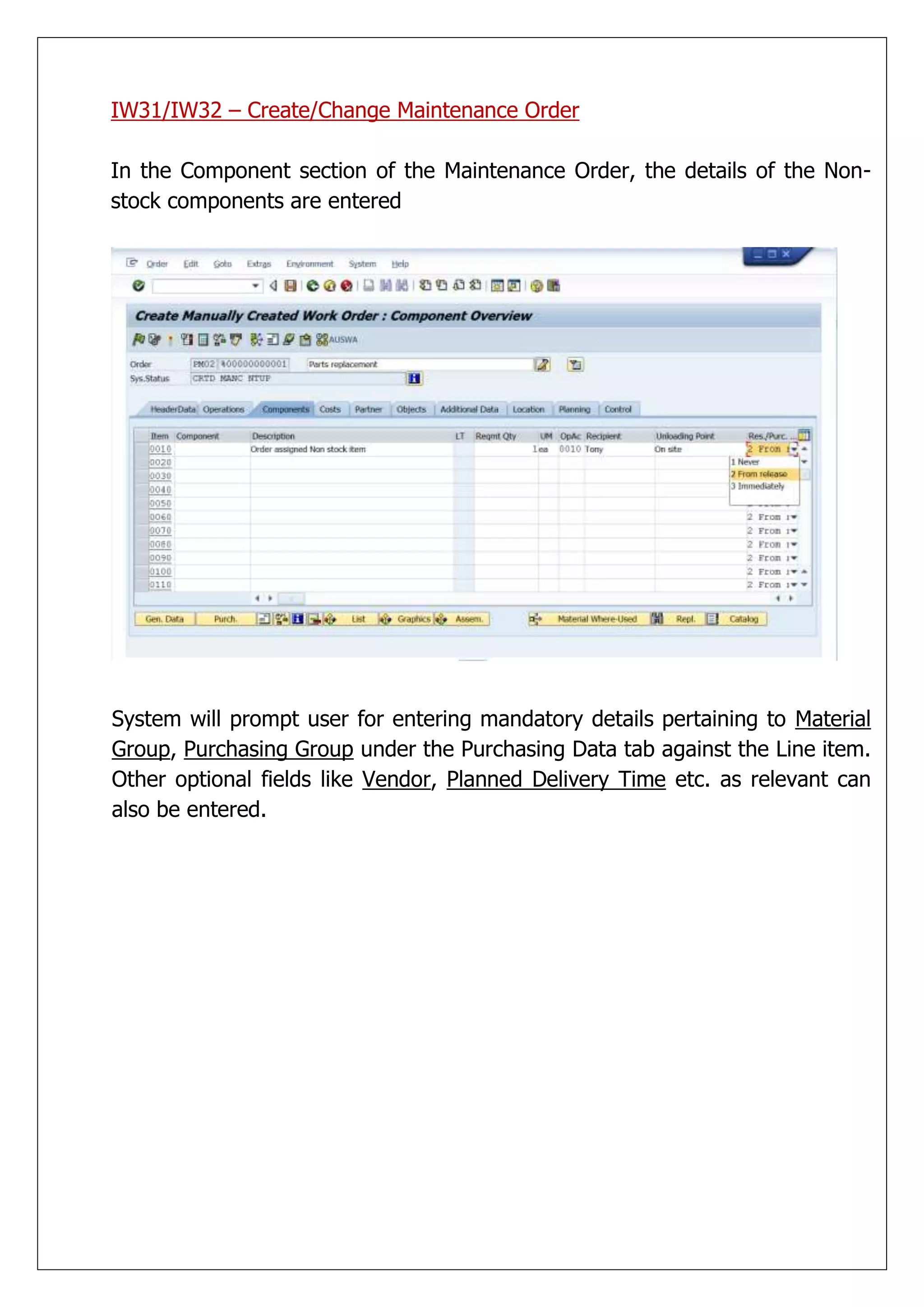 SAP MM Standard Business Processes | DOCX