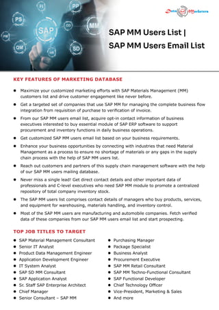 SAP MM Users Email List | PDF