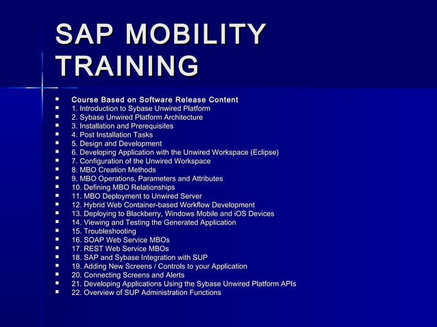 Sap mobility training | PPT