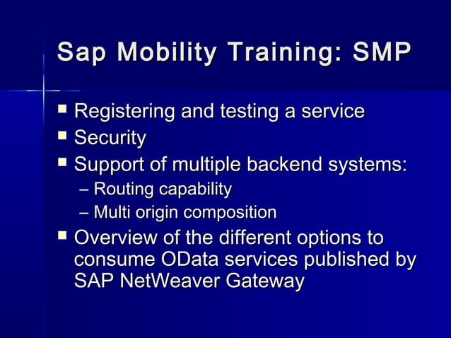 Sap mobility training | PPT