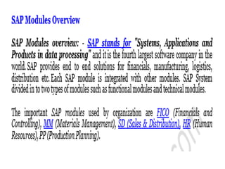 Sap modules overview | PPT