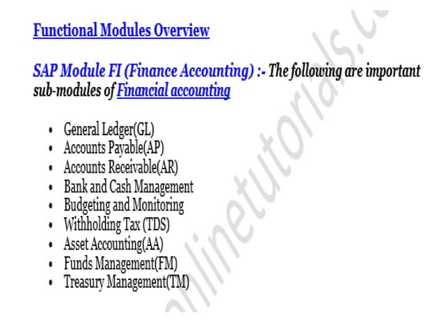 Sap modules overview | PPT | Free Download