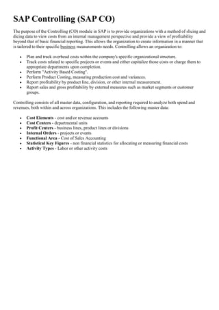 Sap modules overview and business processes | DOCX