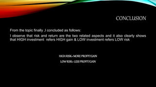 A Presentation on elements of risk & measurement of Risk | PPT