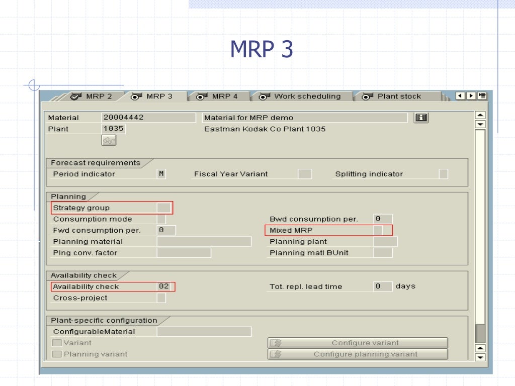 Sap mrp