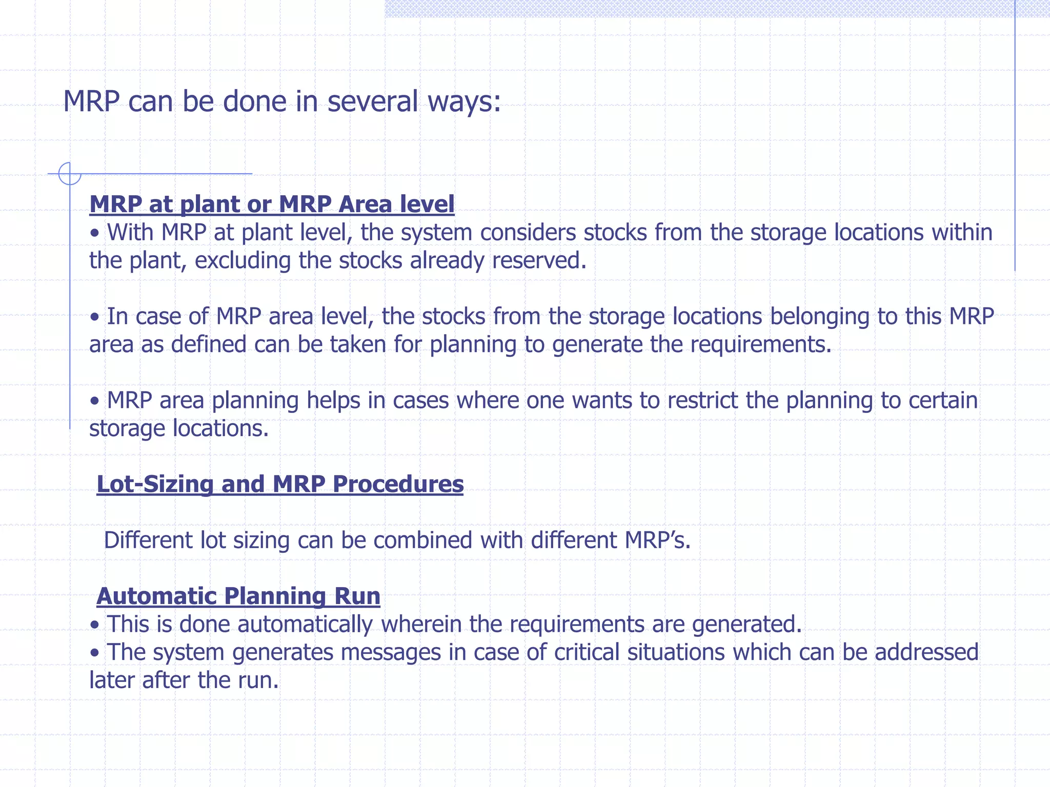 Sap MRP materials requirements planning | PDF
