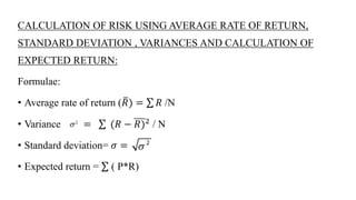 Security portfolio analysis ,risk return concept problem | PPT