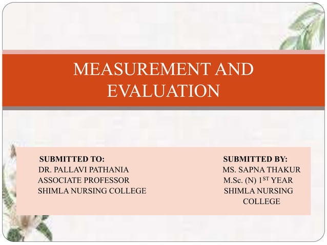 Measurement and evaluation | PPTX