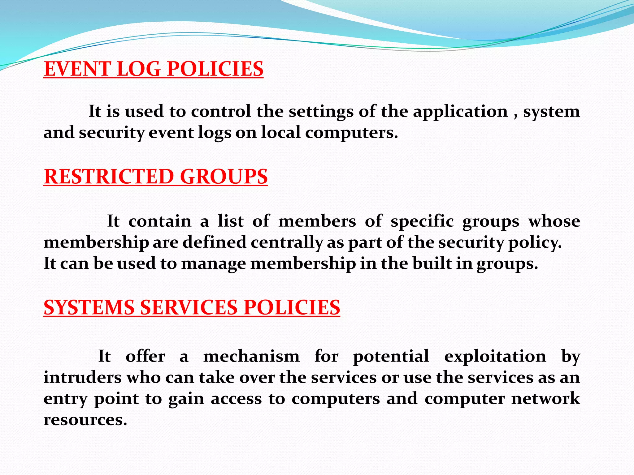network security, group policy and firewalls | PPTX | Operating Systems ...
