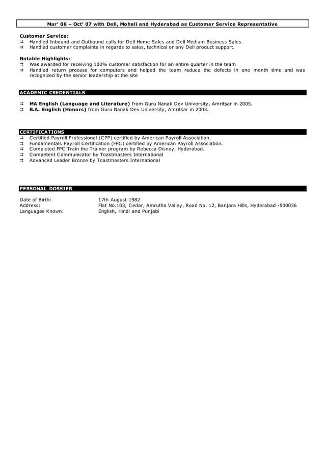 Sapna resume | DOCX | Human Resources | Business