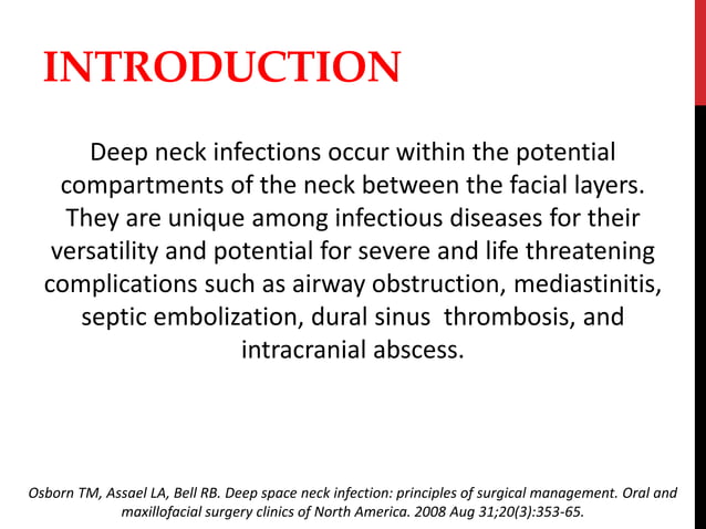 Deep space infections of Head and Neck | PPTX