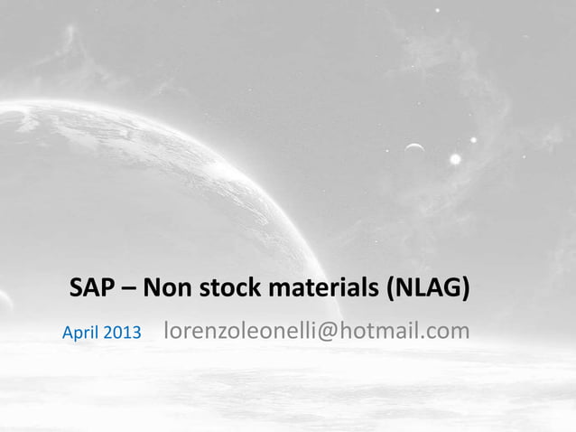SAP – Non Stock Materials (NLAG) | PPTX | Logistics | Business