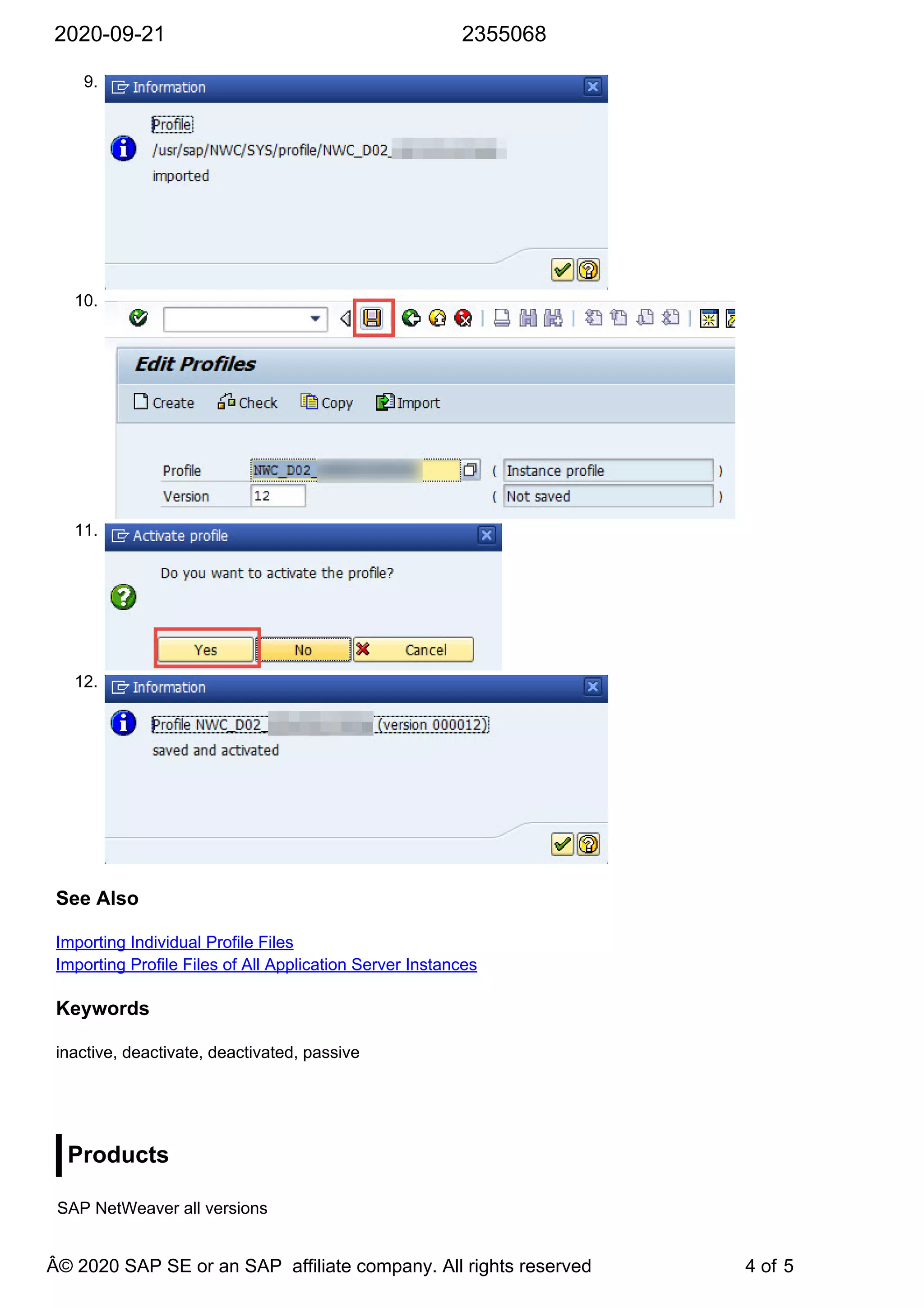 Sapnote 0002355068 rz10 instance profile cannot be imported because ...