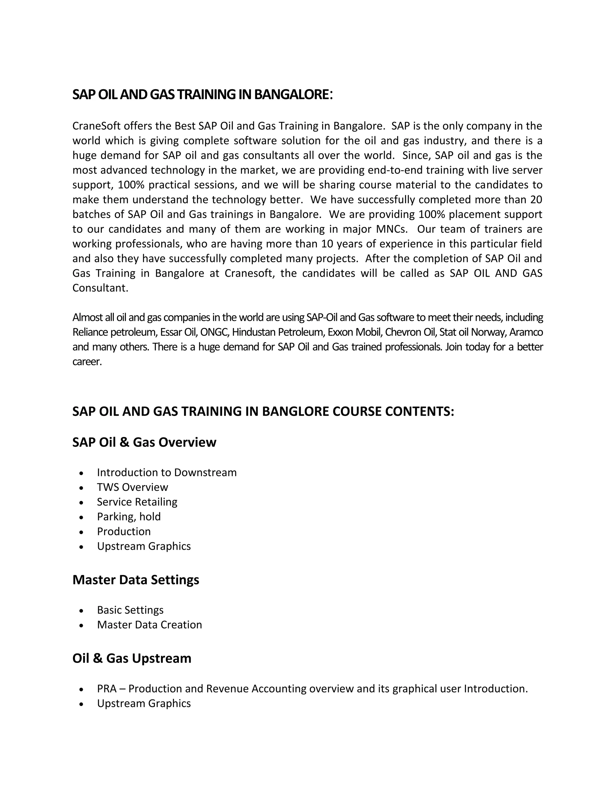 Sap oil and gas | PDF