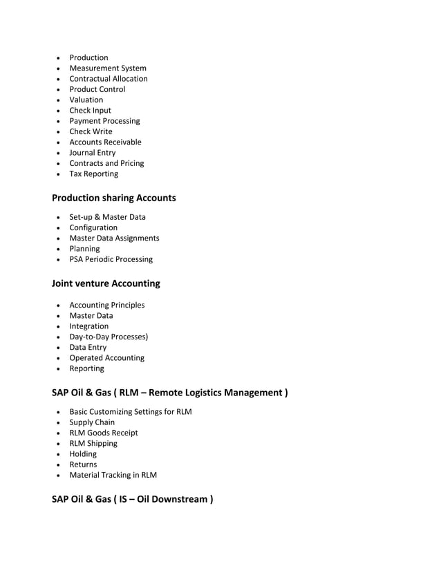 Sap oil and gas | PDF | Business | Business and Finance