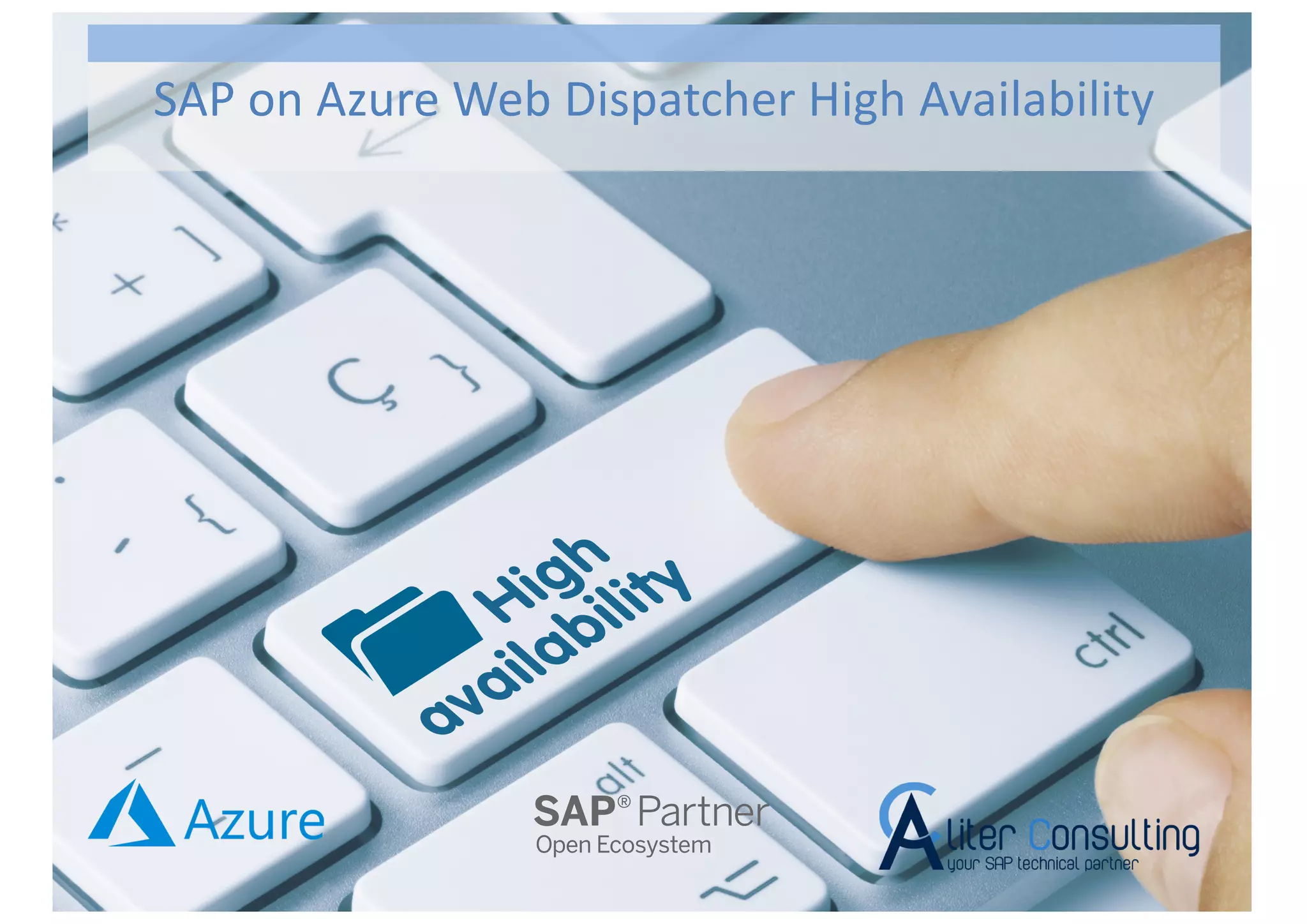 SAP on Azure Web Dispatcher High Availability | PDF
