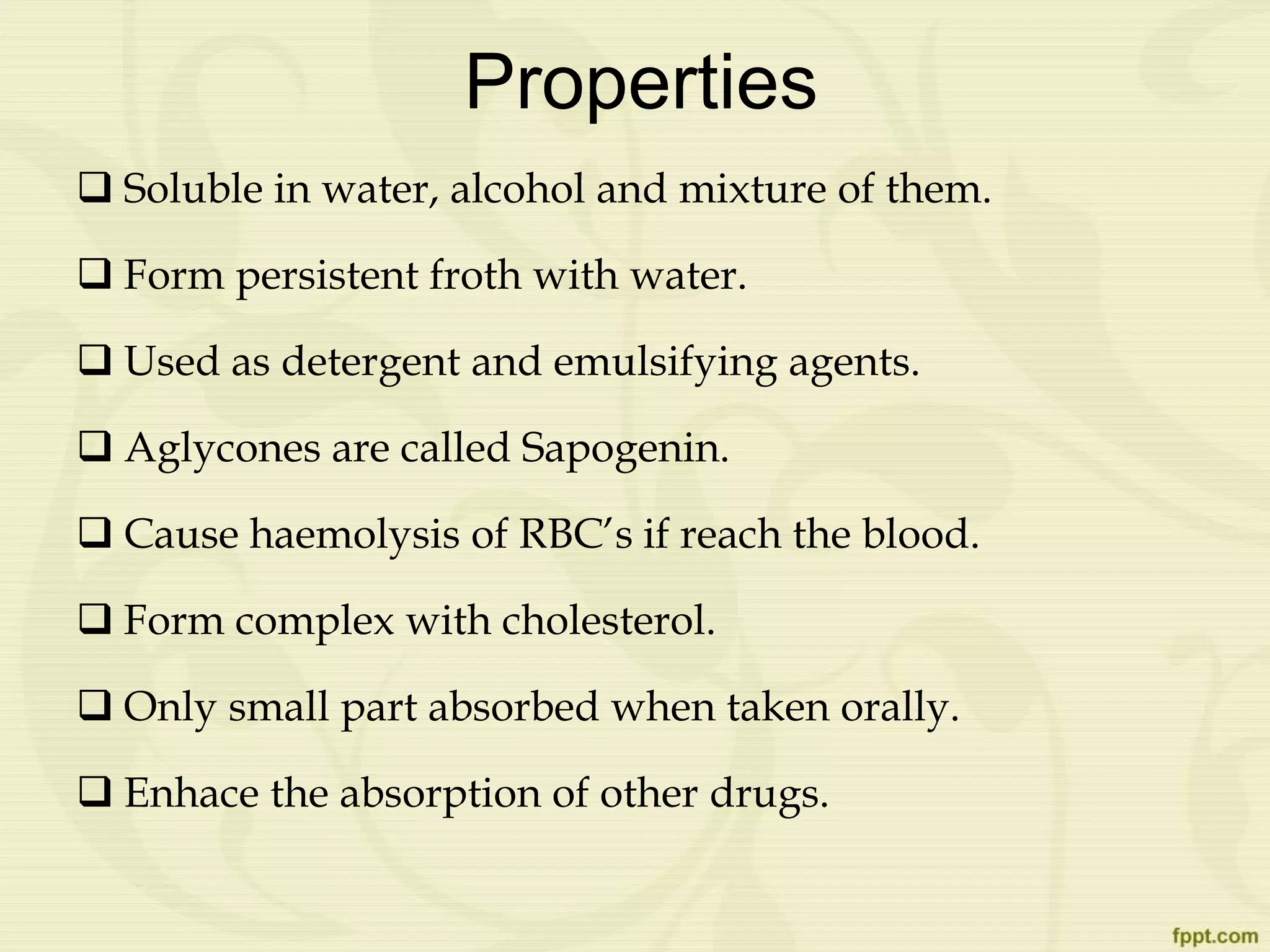 Saponin glycosides | PPT