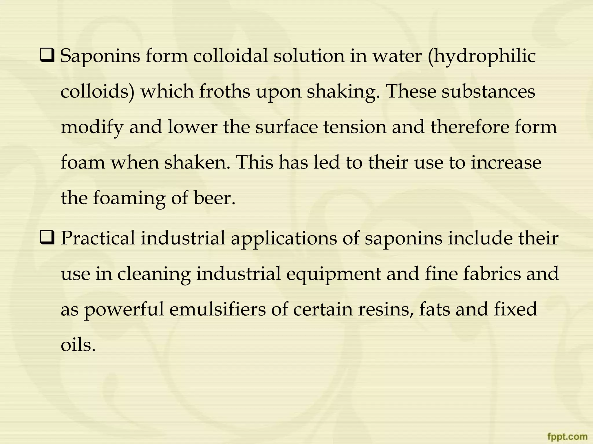 Saponin glycosides | PPT