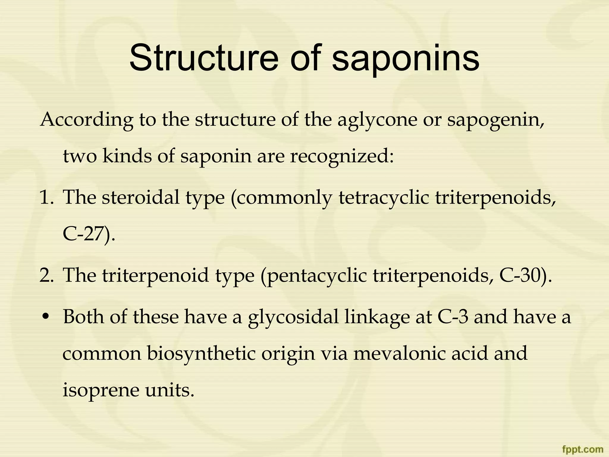 Saponin glycosides | PPT