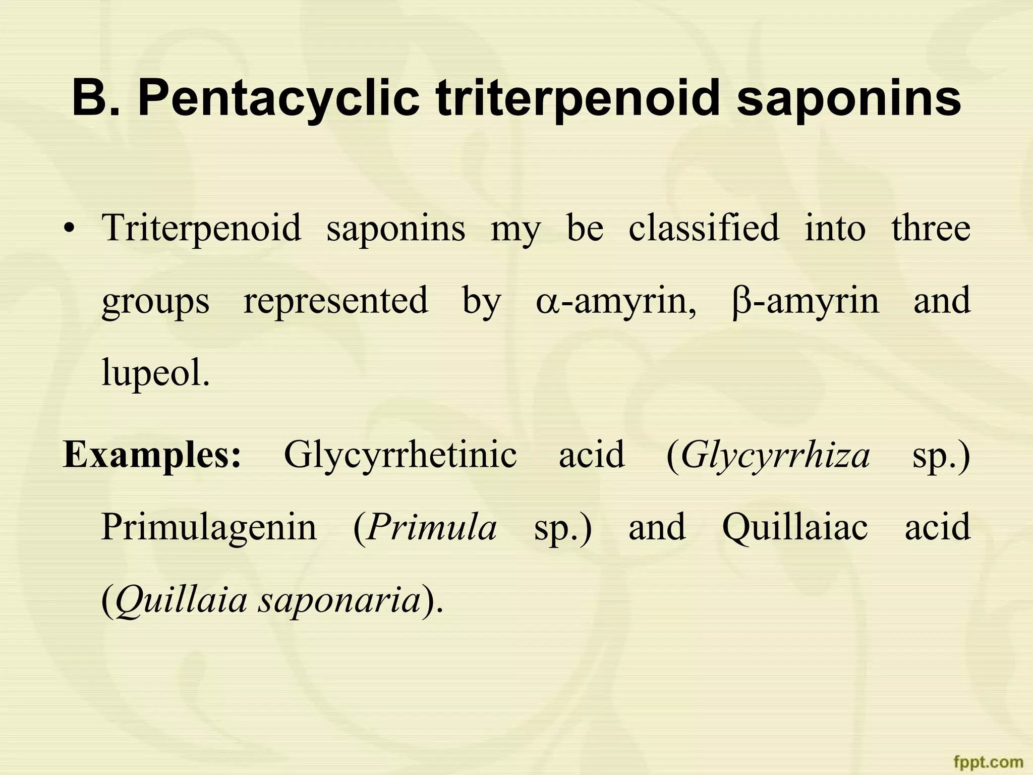Saponin glycosides | PPT