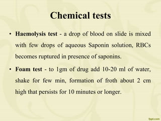 Saponin glycosides | PPT