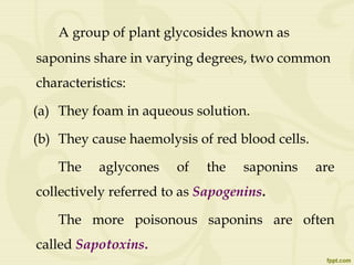Saponin glycosides | PPT