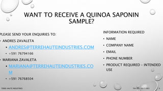 Pharmaceutical Grade Quinoa Saponins | PPTX