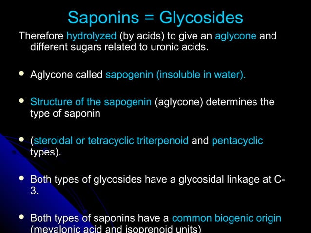 Saponins- a brief introduction | PPT | Medical Health
