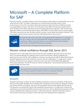 Sap on windows_server_2012_and_sql_server_2012_white_paper_final | PDF