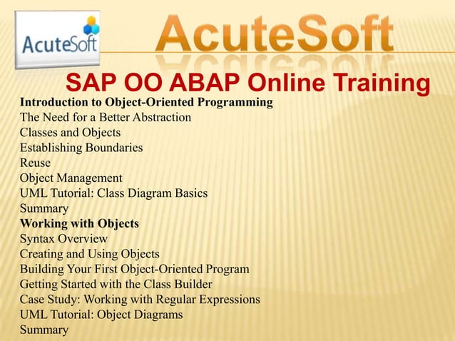 SAP OO ABAP ONLINE TRAINING | PPSX