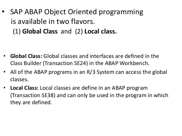 Online Training On Sap Oops Abap
