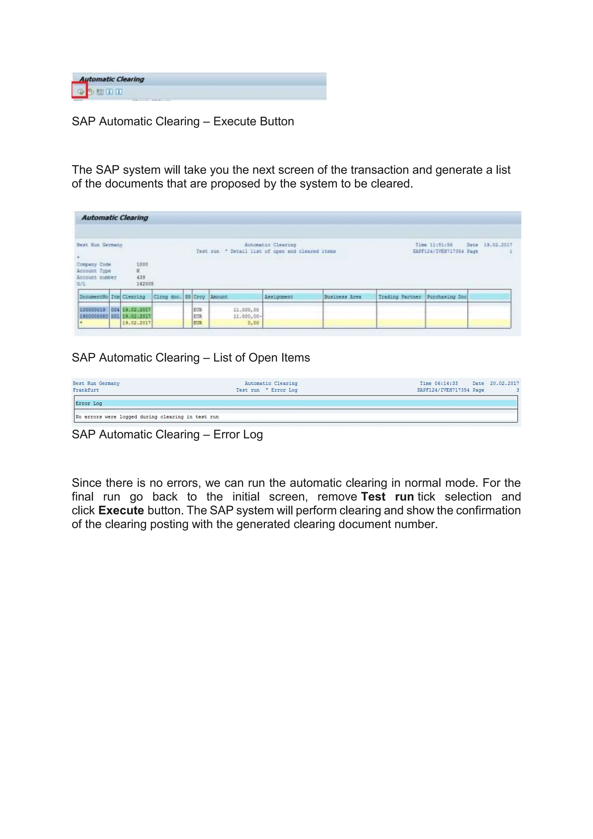SAP OPEN ITEM CLEARING PROCESS USEFUL FOR END USERS | DOCX