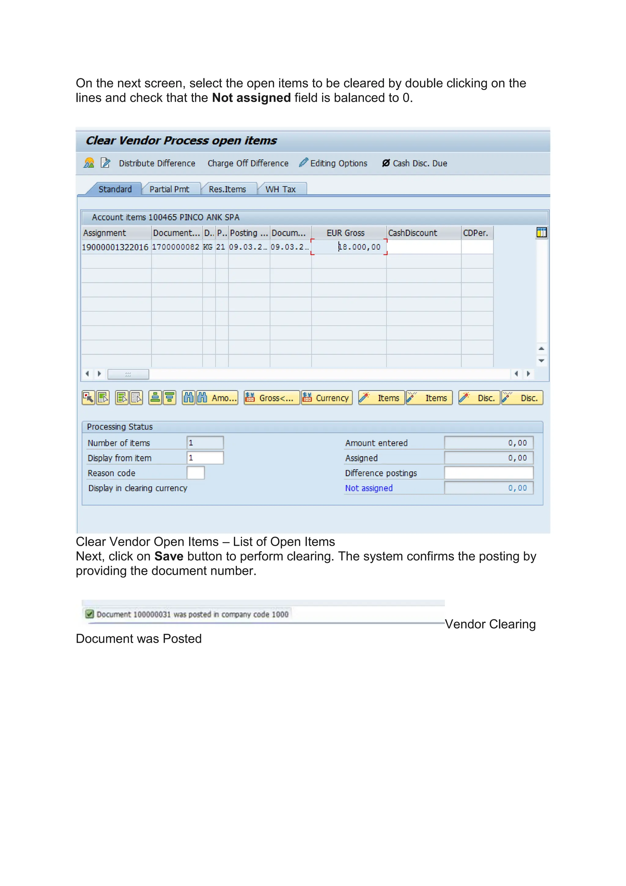 SAP OPEN ITEM CLEARING PROCESS USEFUL FOR END USERS | DOCX