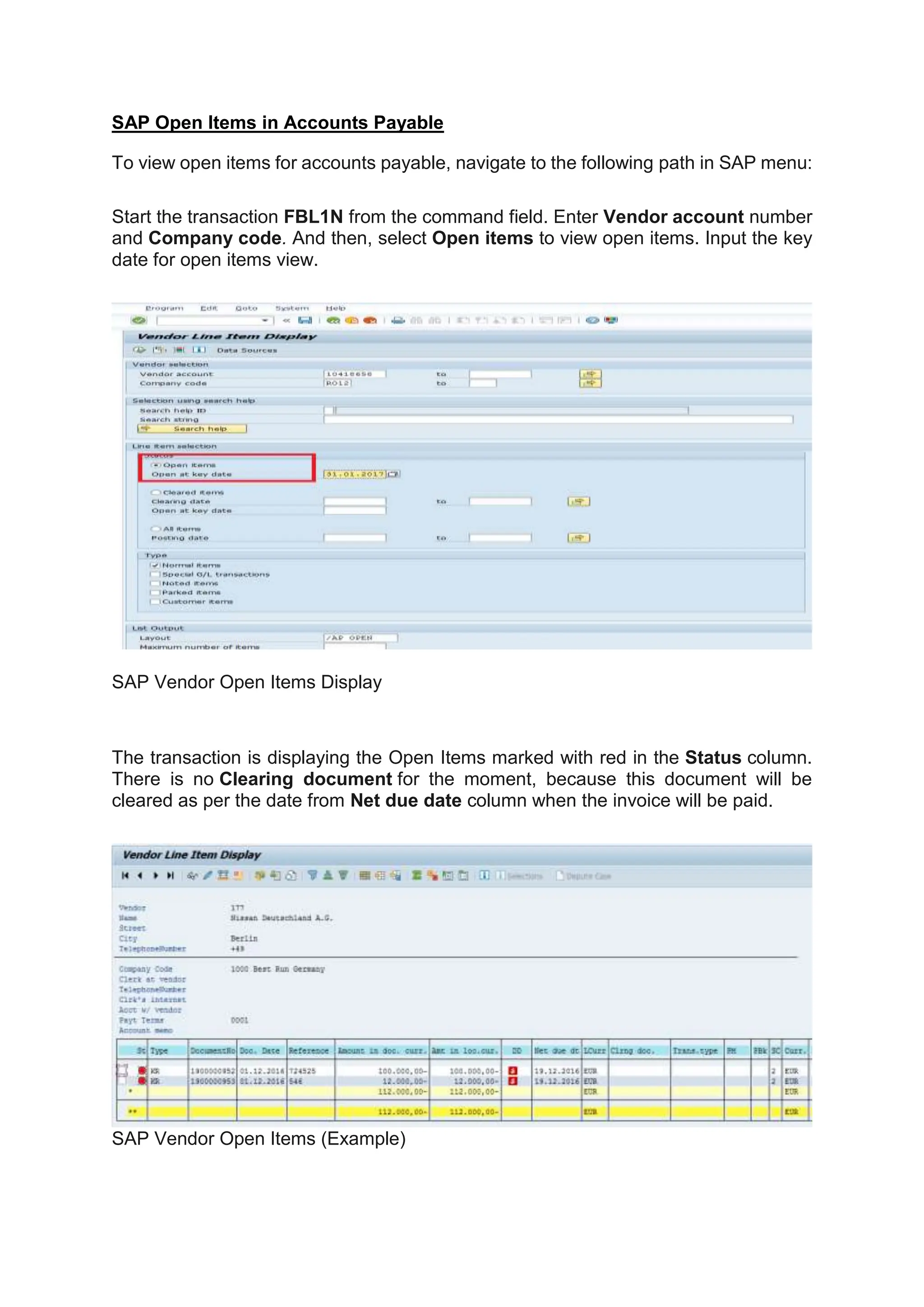 SAP OPEN ITEM CLEARING PROCESS USEFUL FOR END USERS | DOCX