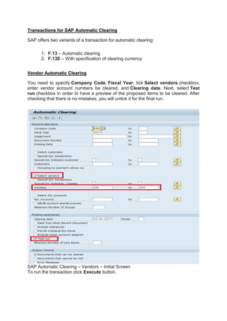 SAP OPEN ITEM CLEARING PROCESS USEFUL FOR END USERS | DOCX