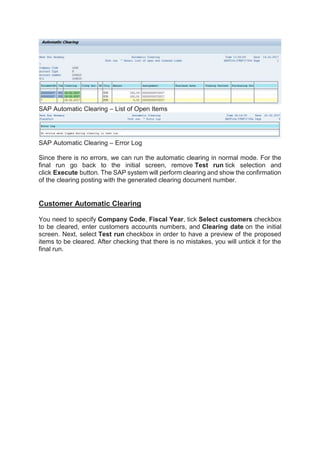 SAP OPEN ITEM CLEARING PROCESS USEFUL FOR END USERS | DOCX