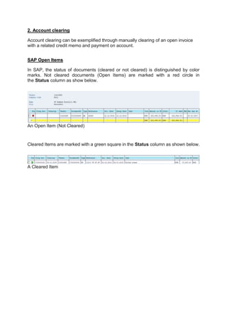 SAP OPEN ITEM CLEARING PROCESS USEFUL FOR END USERS | DOCX