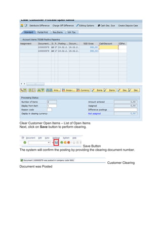 SAP OPEN ITEM CLEARING PROCESS USEFUL FOR END USERS | DOCX