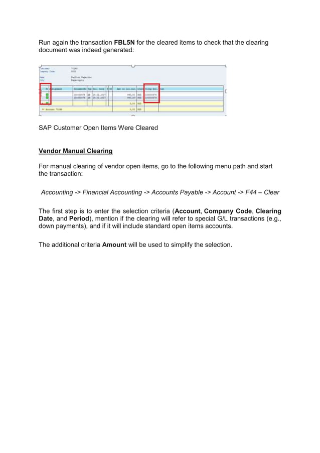 SAP OPEN ITEM CLEARING PROCESS USEFUL FOR END USERS | DOCX | Credit Cards | Personal Debt